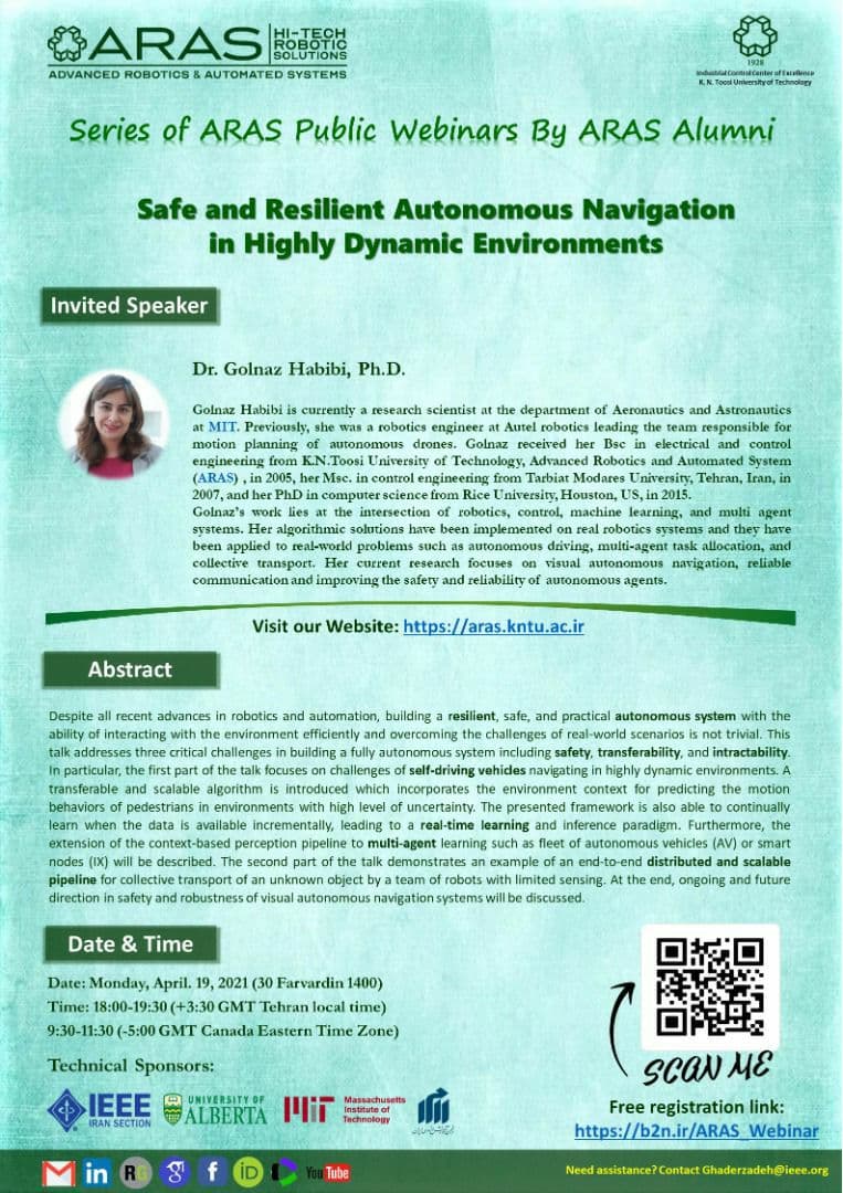 وبینار رایگان Safe and Resient Autonomous Navigation in Highly Dynamic Environments – اخبار شاخه ...